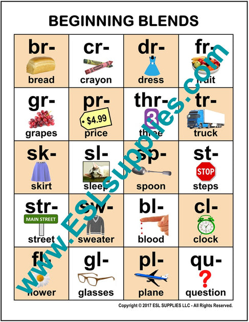 Teaching Beginning Blends to English Language Learners – ESL Supplies LLC