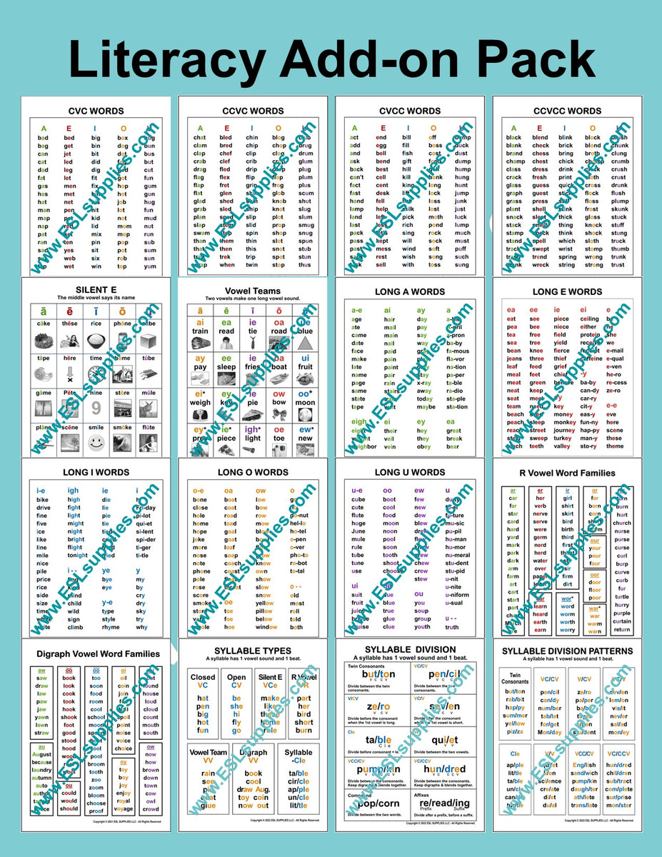 Literacy Add-on Pack - ESL ELD Instructional Resource – ESL Supplies LLC