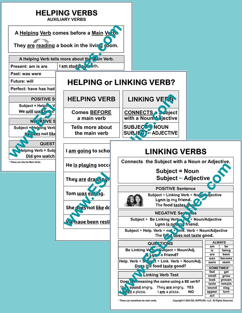 Helping Verbs And Linking Verbs Worksheets English Worksheets: Helping